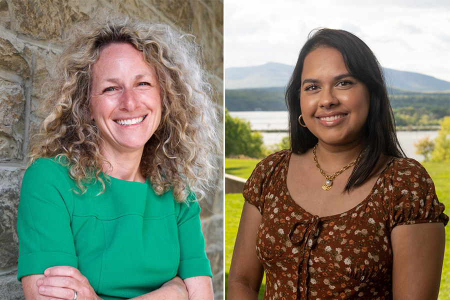 Vice President for Civic Engagement Erin Cannan and Sadia Saba ’21 ...