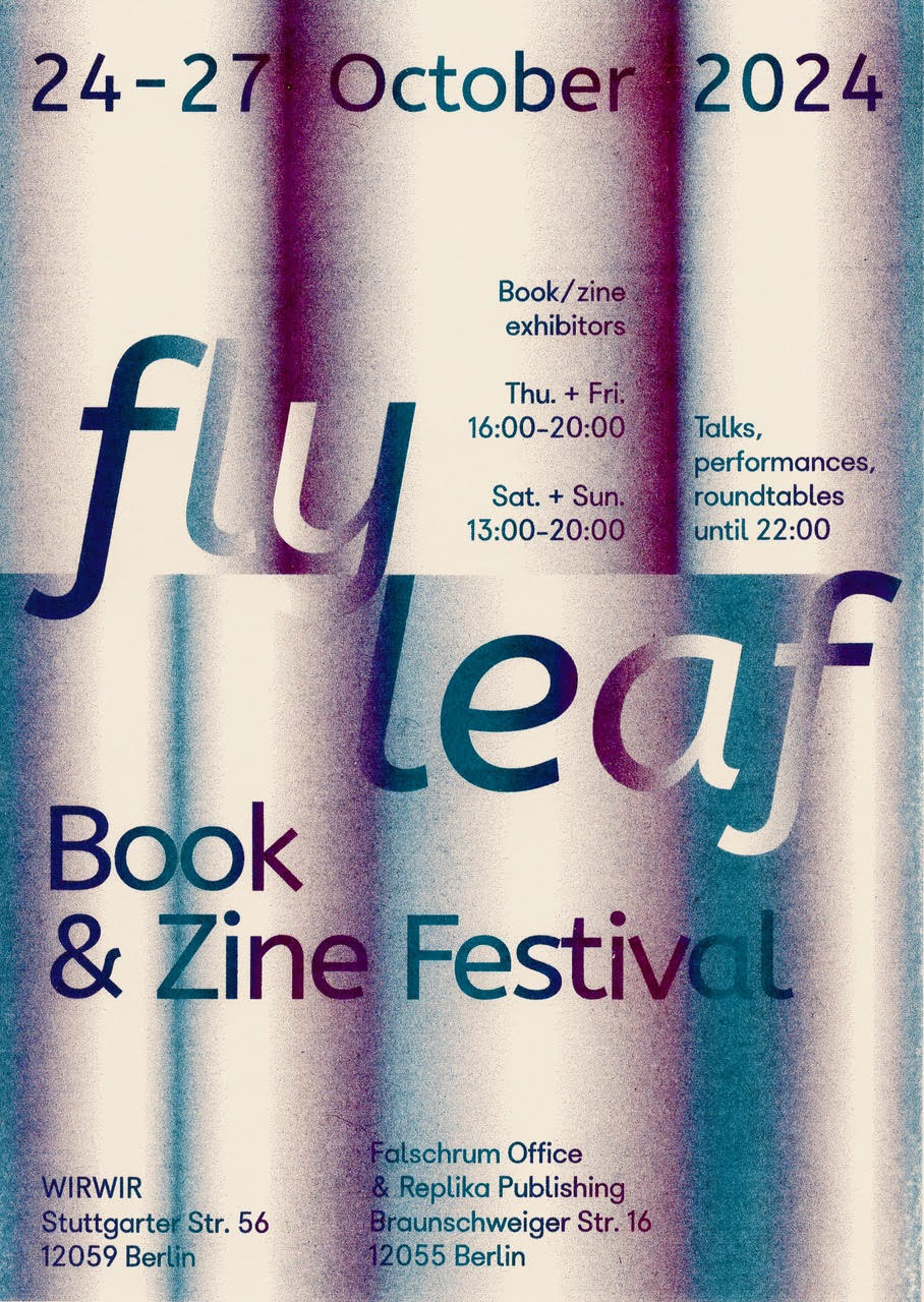April Gertler co-organizes FLYLEAF BOOK & ZINE FESTIVAL from October 24 ...