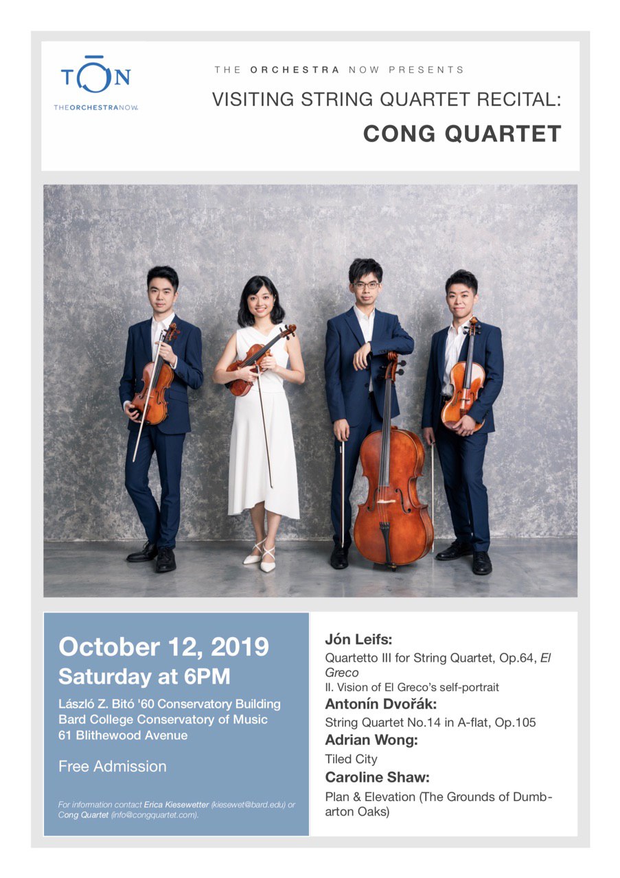 Visiting Artists: Cong QuartetFrancis Chik, violin; Sally Law, violin ...