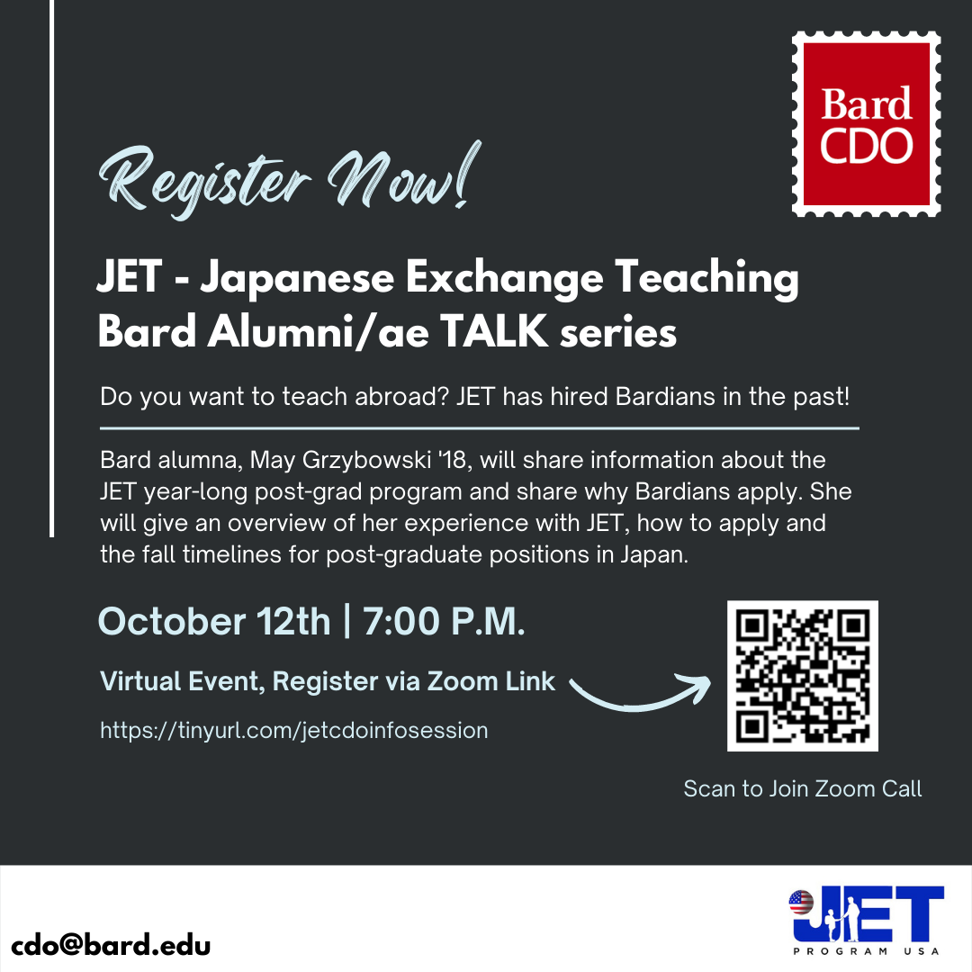 JET - Japanese Exchange Teaching - Bard Alumni/ae TALK series