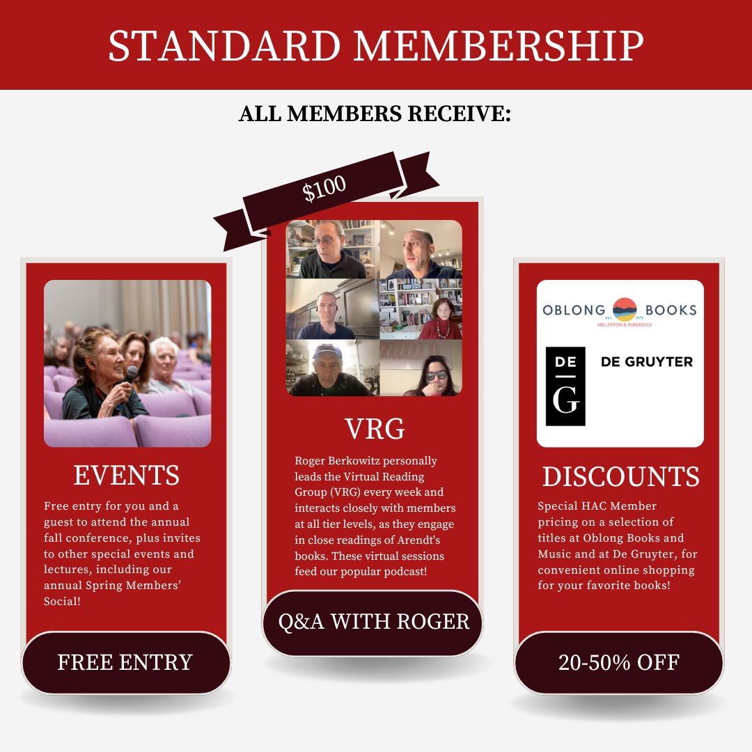 Membership to the Hannah Arendt Center